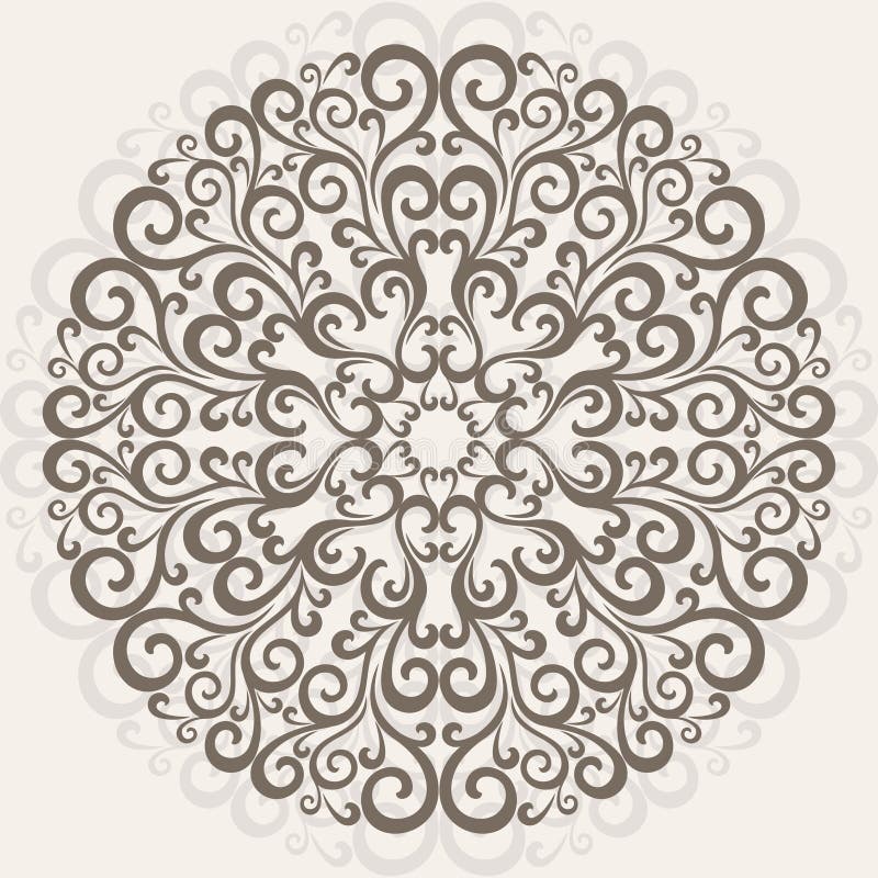 Ornamental Round Lace Floral Pattern Stock Vector - Illustration of ...