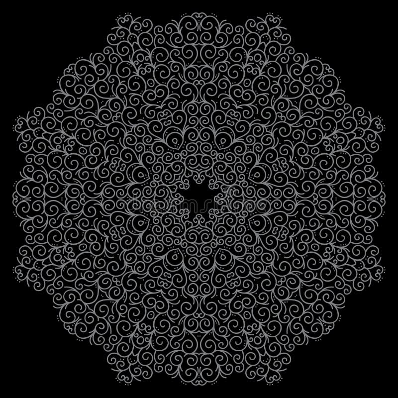 Ornamental Round Lace Floral Pattern Stock Vector - Illustration of ...
