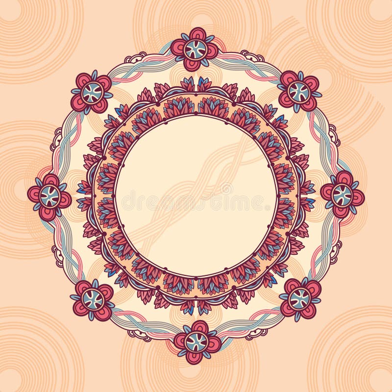 Ornamental Round Lace Frame. Stock Vector - Illustration of curls ...