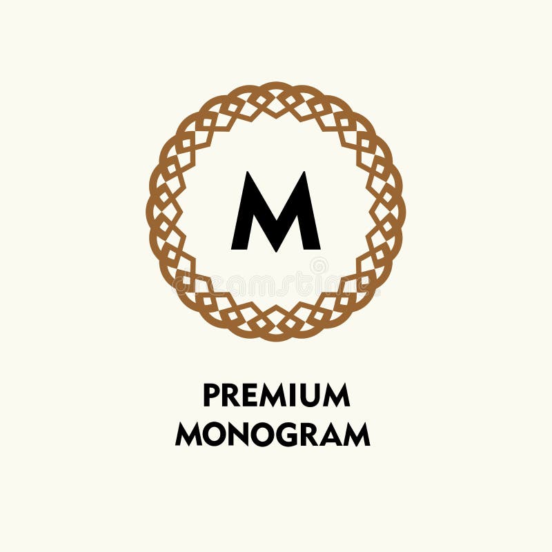 Ornamental Round Monogram, Template for Creating Logos, Labels ...