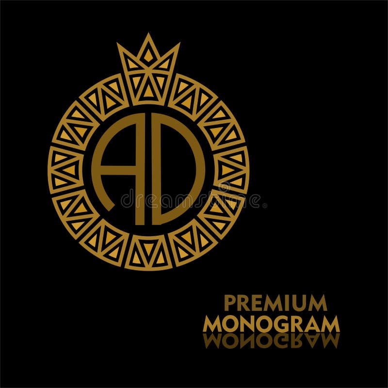 Ornamental Round Monogram, Template for Creating Logos, Labels ...