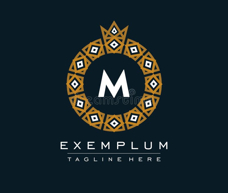 Ornamental Round Monogram, Template for Creating Logos, Labels ...