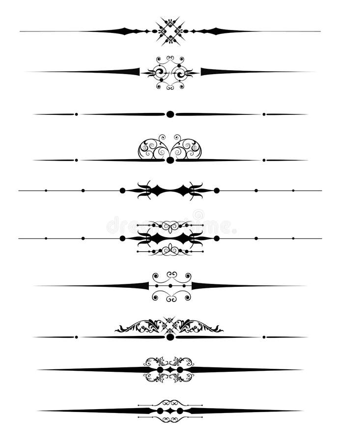 Ornamental Rule lines stock vector. Illustration of curl - 9637499