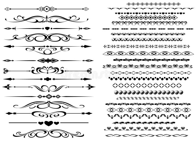 Ornamental Rule Lines in Different Design Stock Vector - Illustration ...