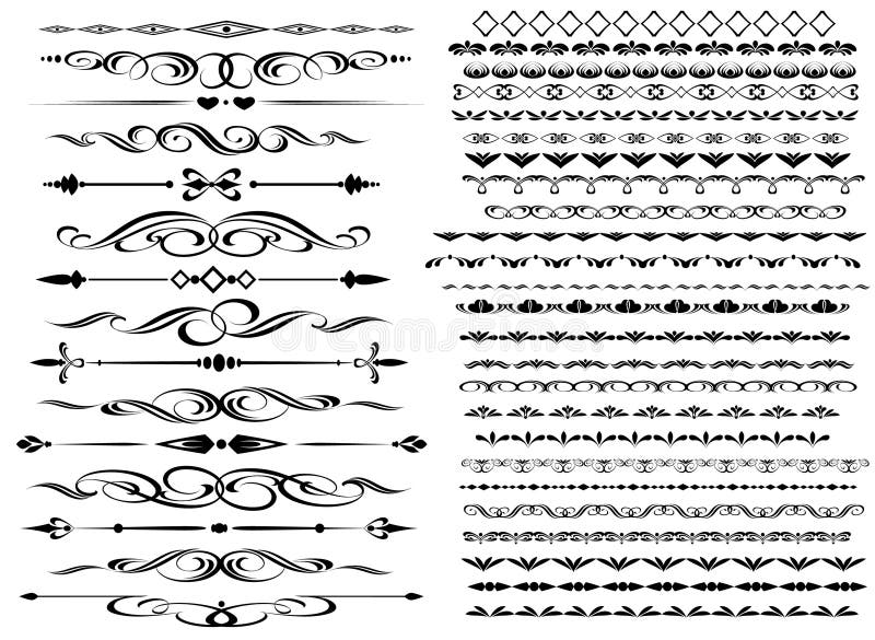 Ornamental Rule Lines in Different Design Stock Vector - Illustration ...