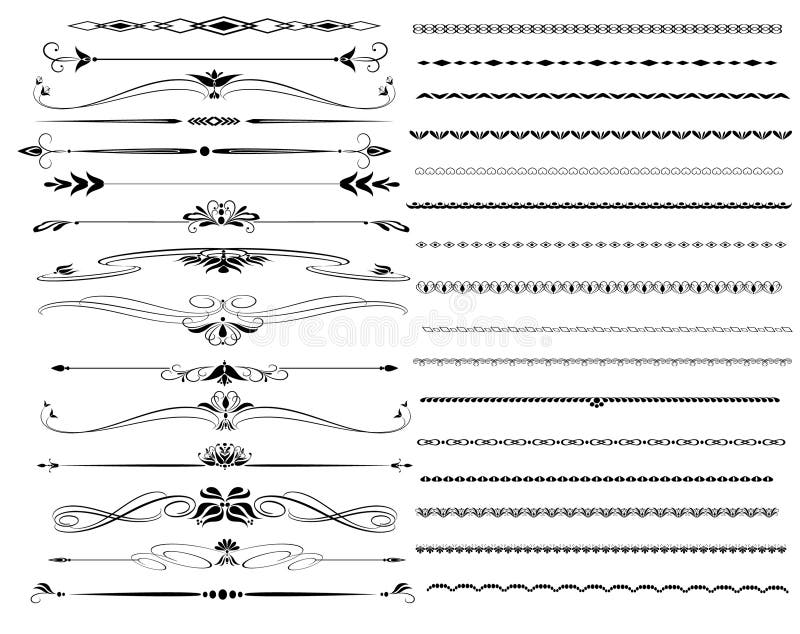 Ornamental Rule Lines in Different Design Stock Vector - Illustration ...