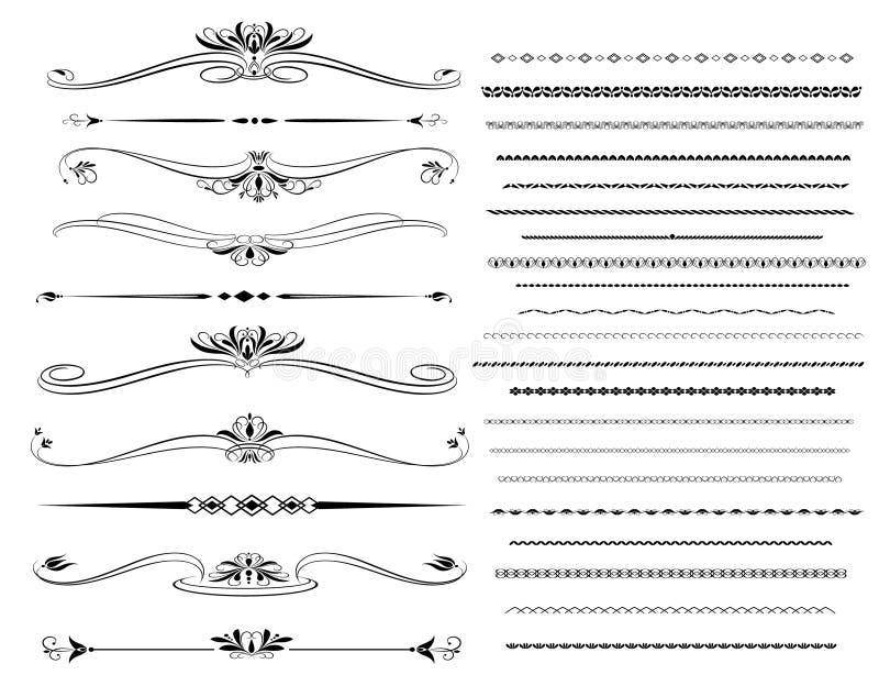 Ornamental Rule lines stock vector. Illustration of curl - 9637499