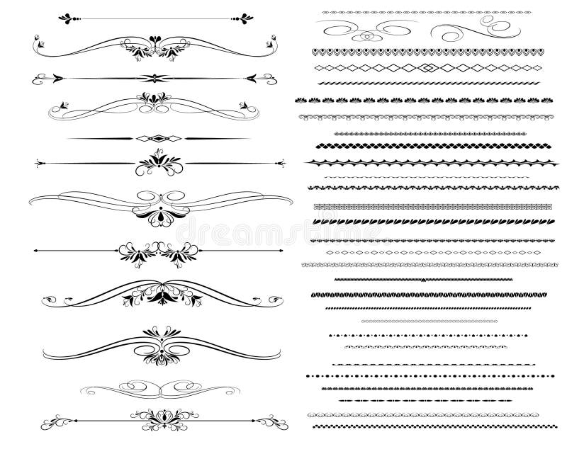 Ornamental Rule lines stock vector. Illustration of curl - 9637499