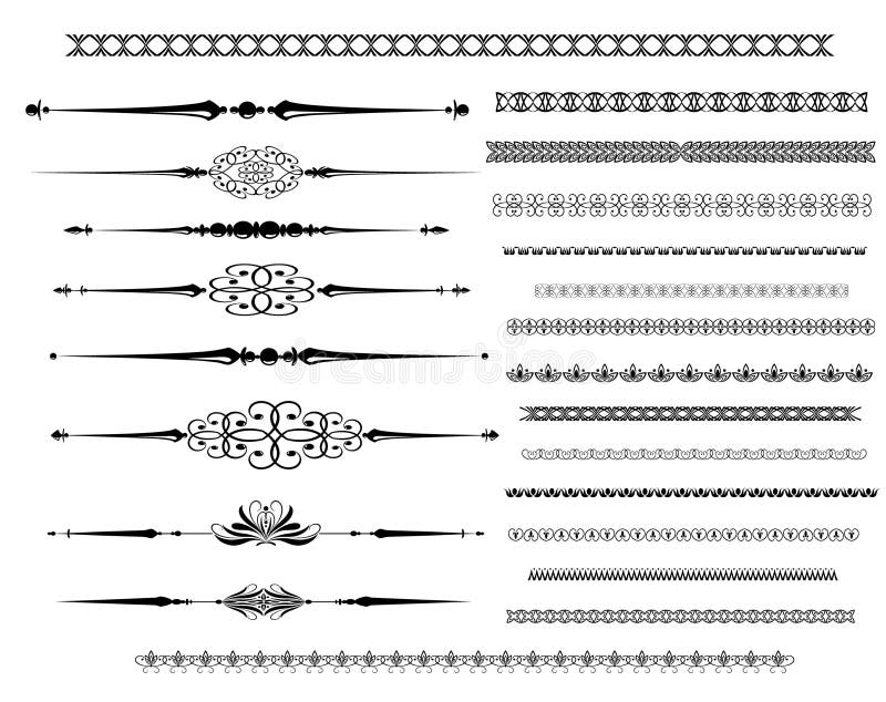 Vintage Horizontal Line Decor Stock Illustration - Illustration of ...