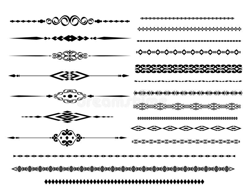 Ornamental Rule Lines in Different Design Stock Vector - Illustration ...