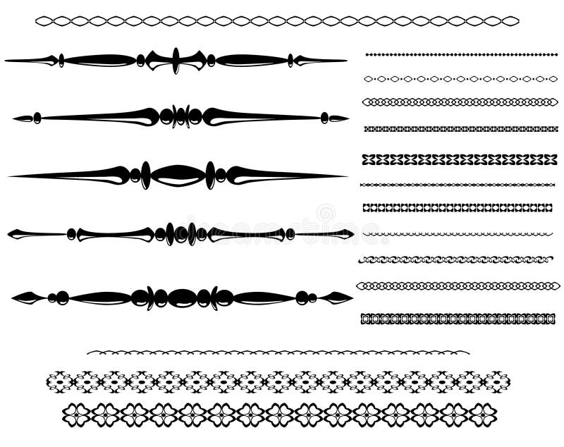 Ornamental Rule Lines in Different Design Stock Vector - Illustration ...