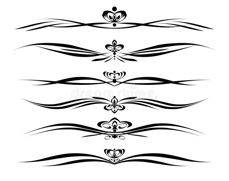 Ornamental Rule Lines in Different Design Stock Vector - Illustration ...
