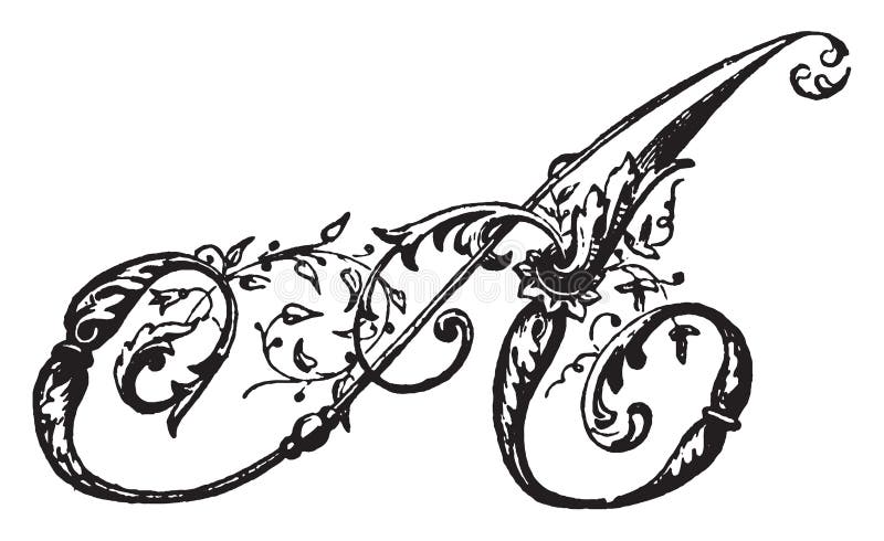 A, Ornamental Script, Vintage Illustration Stock Vector - Illustration ...
