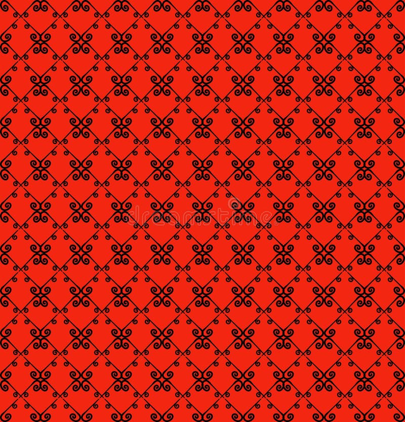 Ornamental Seamless Pattern. Black and Red Colors.Â EndlessÂ template ...