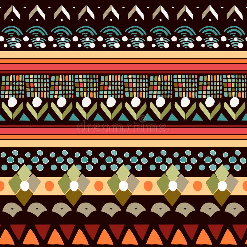 Ornamental Seamless Pattern with Ethnic Motifs. Print for Fabric ...