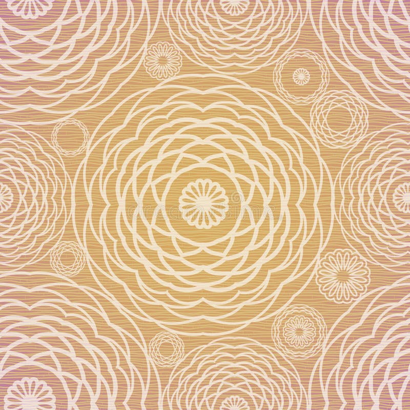 Ornamental Seamless Pattern with Large Circle Flowers. Stock ...