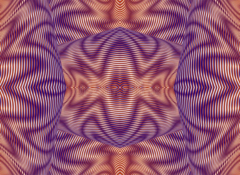 Ornamental Seamless Pattern with Wavy Lines Optical Illusion Effect ...