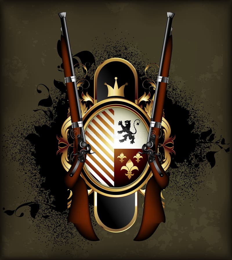 Ornamental Shield with Arms Stock Vector - Illustration of frame ...