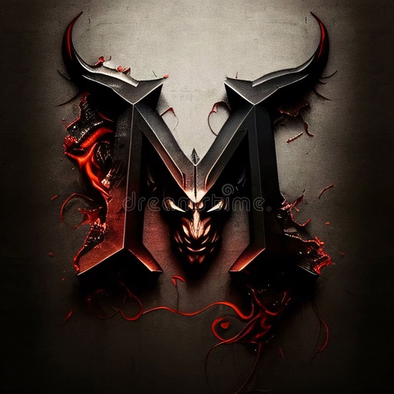 Ornamental Shield with Devil Horns. 3d Illustration. High Resolution ...