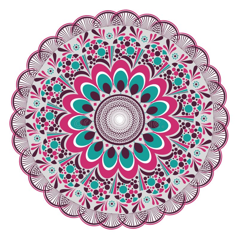 Ornamental Simple Mandala. Mandala Ornament Stock Illustration ...