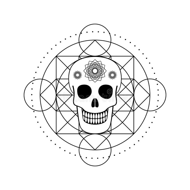 Skull with Geometric Pattern. Stock Vector - Illustration of black ...