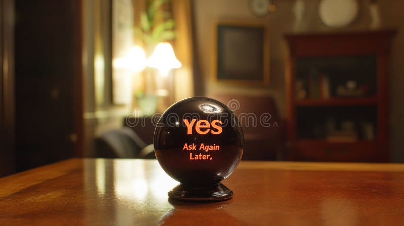 Magic 8 Ball Says Yes, Ask Again Later Stock Illustration ...