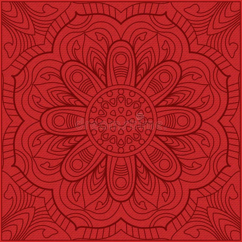 Ornamental Square Floral Pattern Stock Vector - Illustration of ...