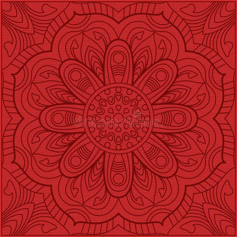 Ornamental Square Floral Pattern Stock Vector - Illustration of ...