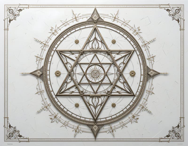 Ornamental Star Design with Intricate Circle on Textured Background ...