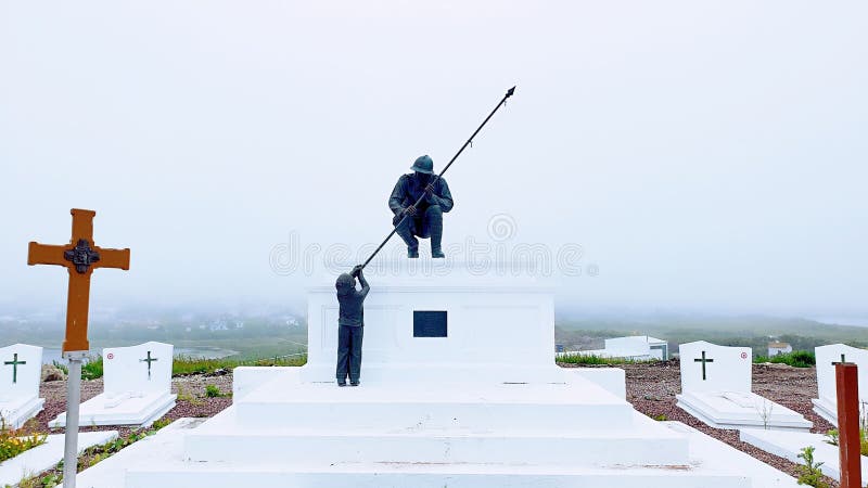 A Statue Sits Atop the Grave with a Pole in it Editorial Stock Image ...