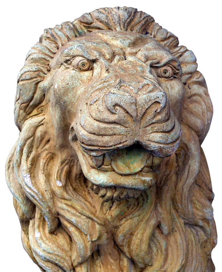 Ornamental stone lion head stock photo. Image of leadership - 173733672