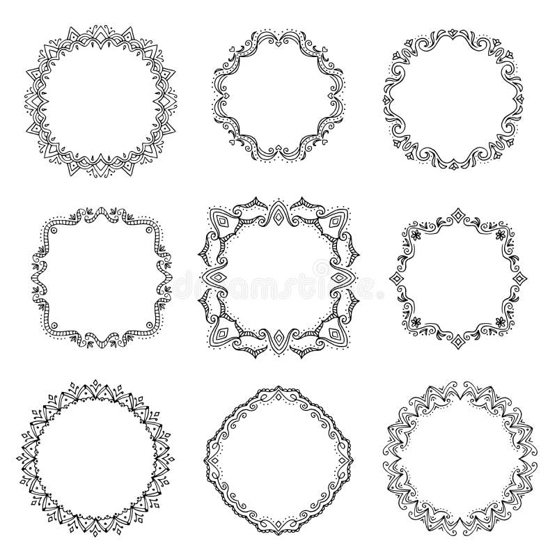 Ornamental text frames stock vector. Illustration of adorable - 100365852