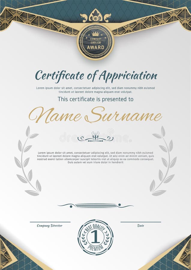 Ornamental Textured Certificate and Modern Pattern Design Elements ...