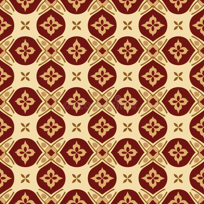 Ornamental Tile Pattern in Red and Gold Stock Illustration ...