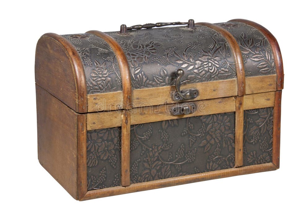 Ornamental Treasure Chest with Brass Handle and Clasp Stock Image ...