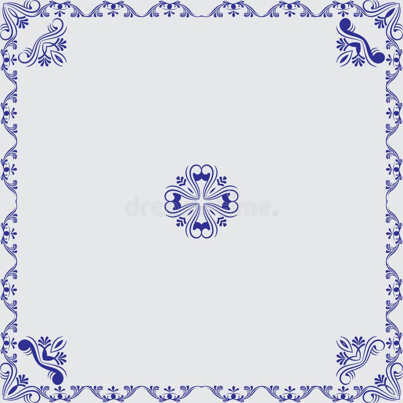 Ornamental Vector Frame with Center Stock Vector - Illustration of line ...