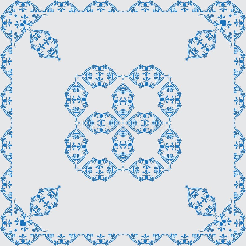 Ornamental Vector Frame with Center Stock Vector - Illustration of ...