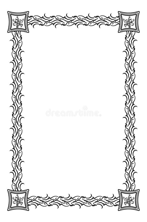 Ornamental vertical frame. stock illustration. Illustration of stylized ...