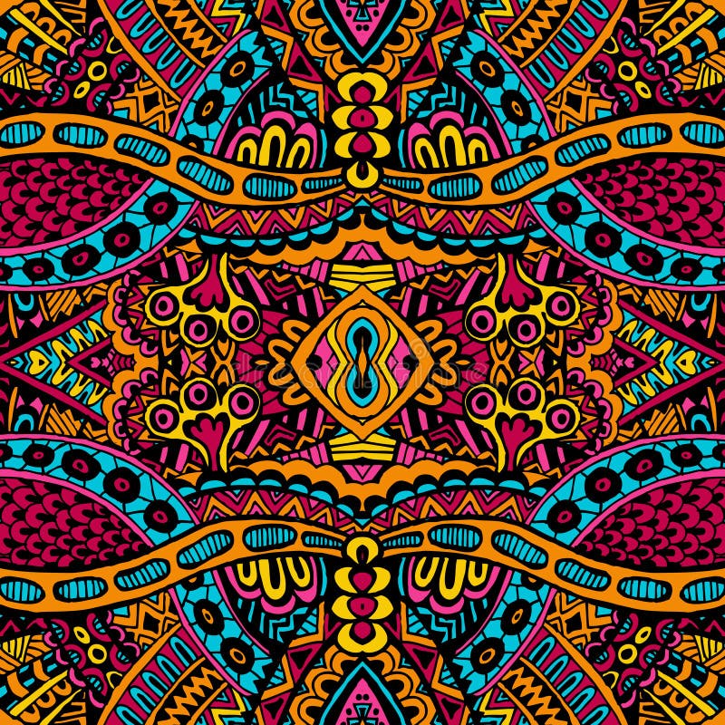 Ornamental Vintage Ethnic Seamless Vector Pattern Stock Vector ...