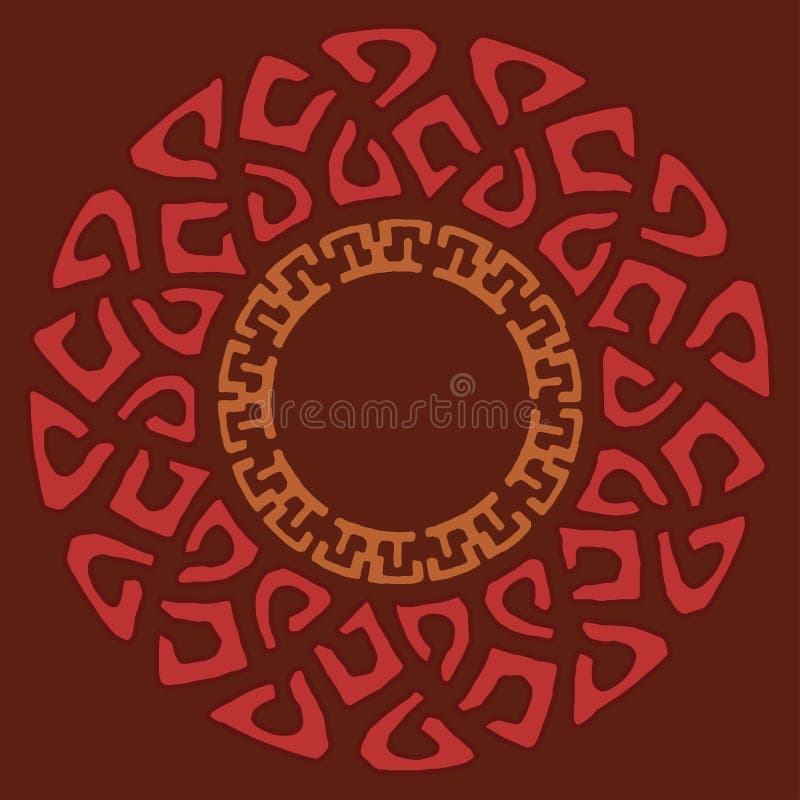 Ornamental Wide Round Frame with Ethnic Pattern. Tribal Decorative ...