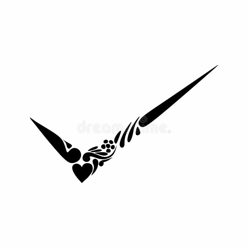 Ornamented Check Mark Object Icons Stock Vector - Illustration of icon ...