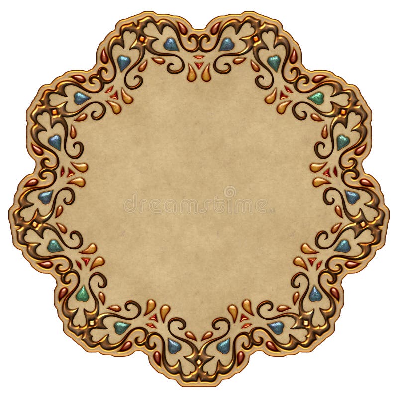Ornamented Frame in Earthy Toned Paper Stock Illustration ...
