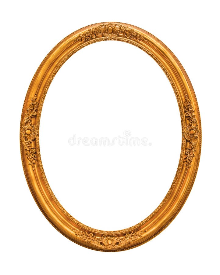 Ornamented Gold Plated Empty Picture Frame Isolated on White Stock ...