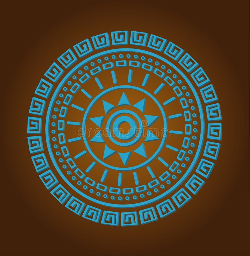 Ornamento Azteca Del Círculo Del Sol Ilustración del Vector ...