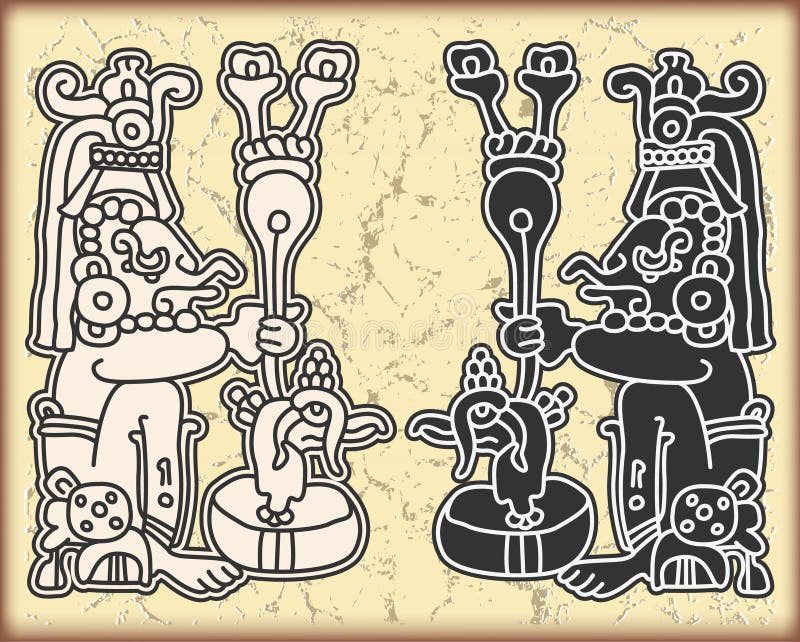 Ornamento En El Estilo Del Maya Ilustración del Vector - Ilustración de ...