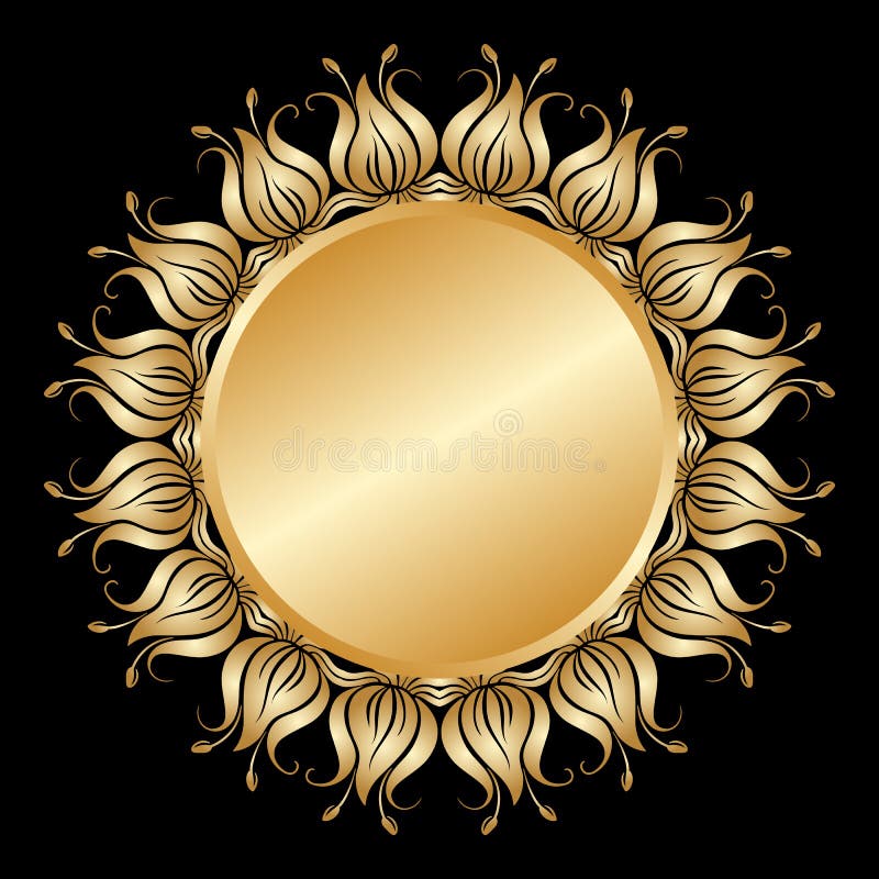 Ornamento Redondo Del Oro Del Vector Ilustración del Vector ...