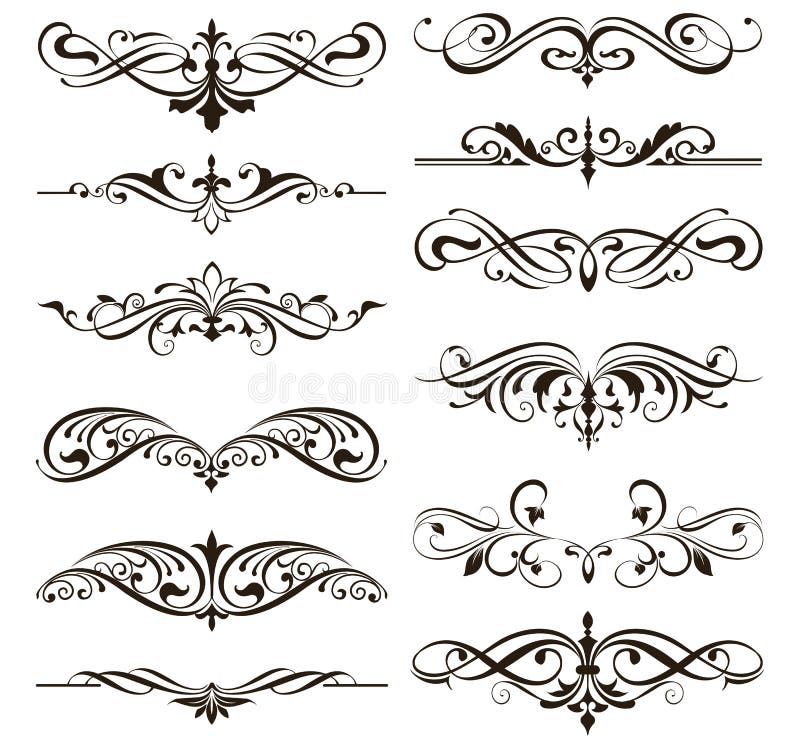 Vintage Ornaments Leaves Corners Borders Design Stock Illustrations ... Vintage Ornaments Leaves Corners Borders Design Stock Illustrations ...