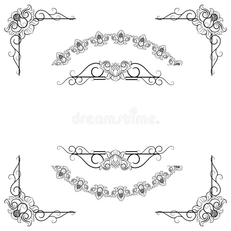 Ornaments Frames Separator Elements for Classic Vintage Wedding ...
