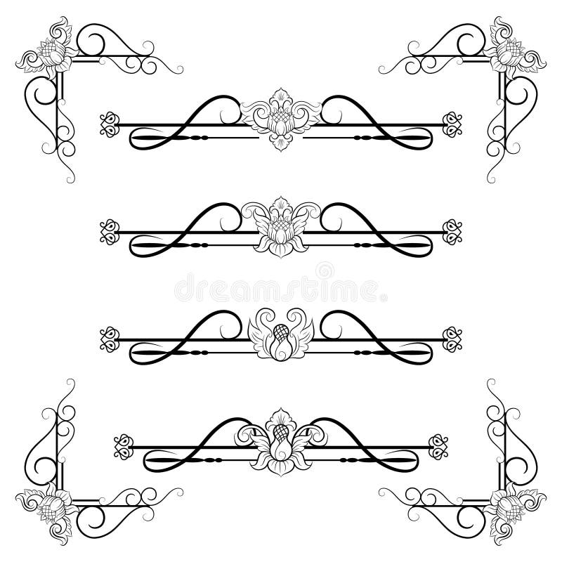 Ornaments Frames Separator Elements for Classic Vintage Wedding ...