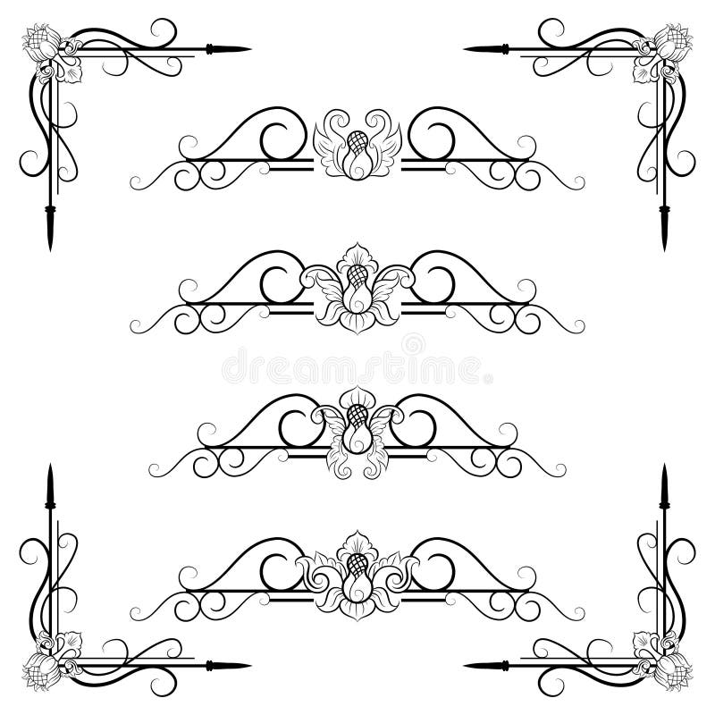 Ornaments Frames Separator Elements for Classic Vintage Wedding ...